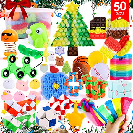 Fidget Toy Pack Push Pop Bubble Popping Set Big and Mini Spinners Full ...