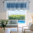 Blue Squares Valances for Windows, Rod Pocket Kitchen Valance Curtains ...