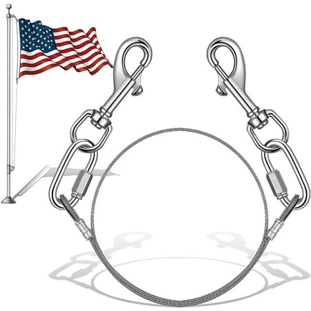 licenbar Flag Pole Rope Kit Flag Halyard Arrangement Cable Assembly for ...