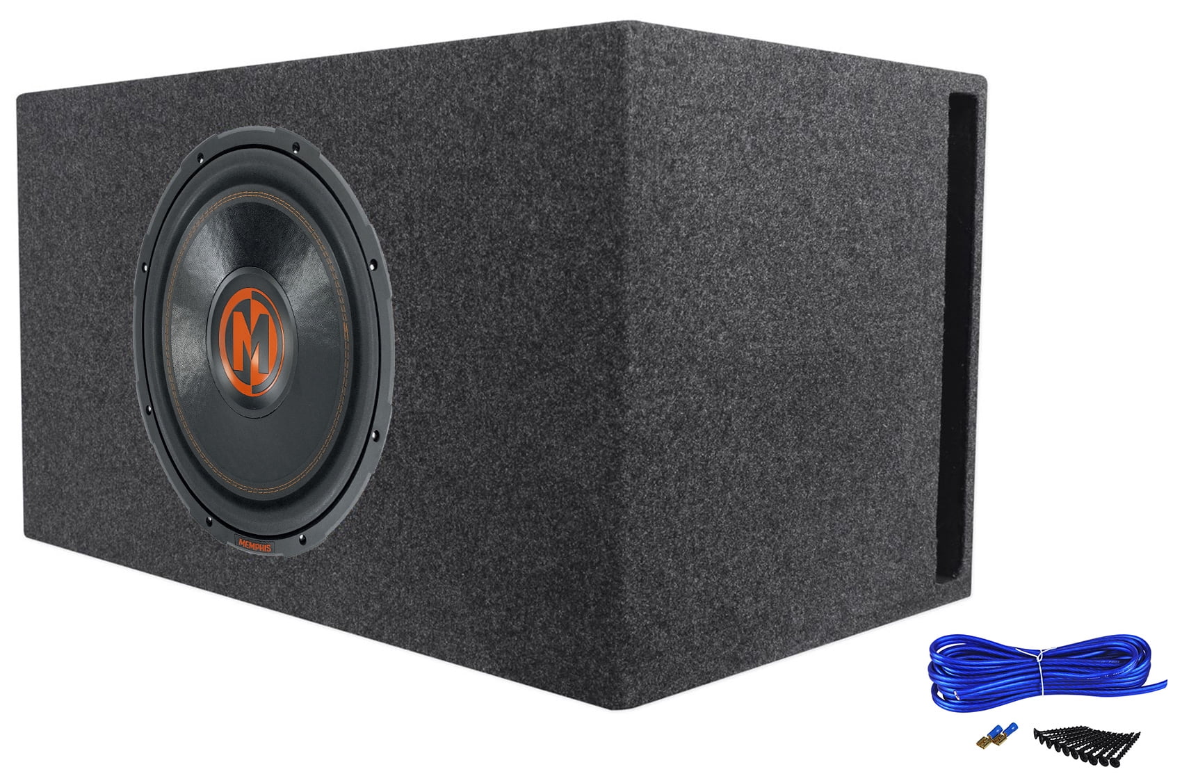 Memphis Audio MJP1522 15" 1500 Watt MOJO Car Subwoofer+Vented Sub Box ...