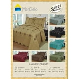 MarCielo 3-Piece Quilted Embroidery Bedspread Set, Cal King Size, Emma ...