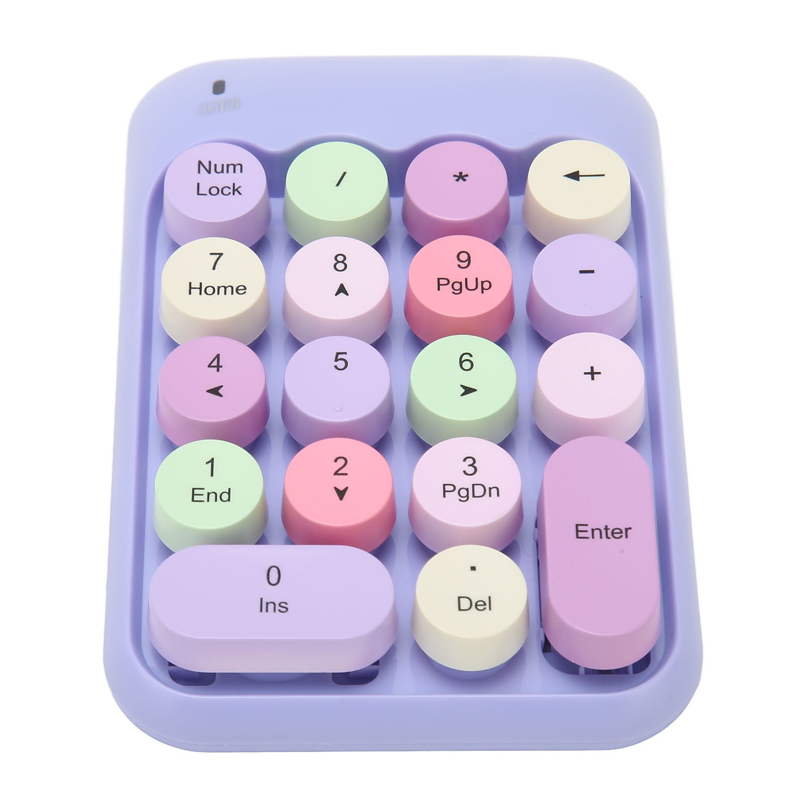 Cordless Numeric Keypad, 18 Keys One Hand Retro Color Number Pad, Round Keycaps Mini Number ...