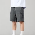 ATOYSOY Big Boys Girls Solid Color Cargo Shorts Elastic Waist With ...