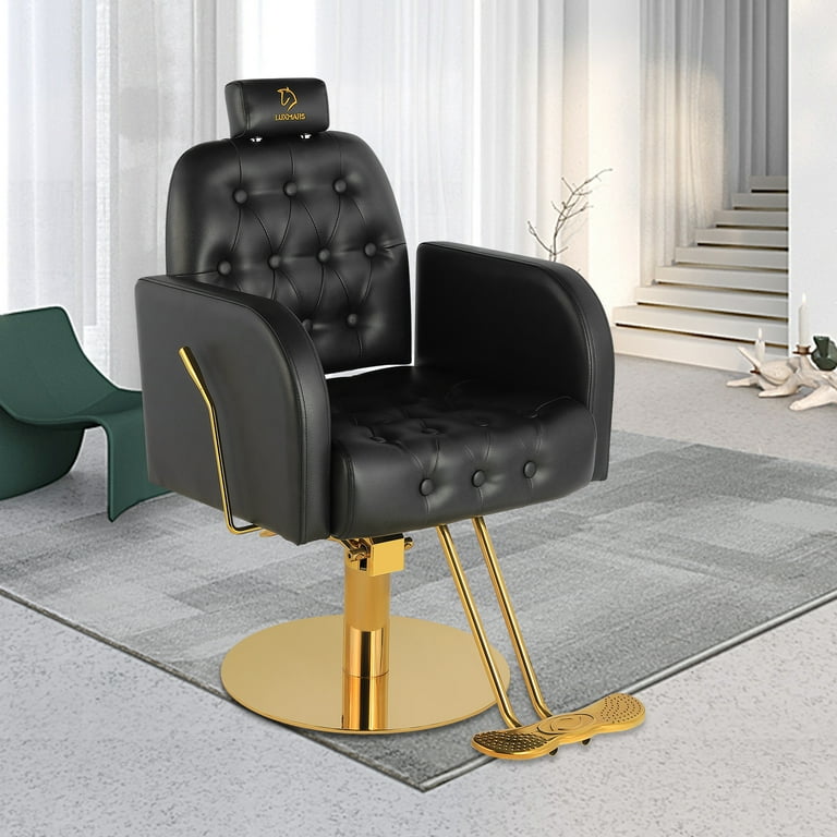 Salon Chair Barber Chair Height Adjustable Hydraulic Reclining Barber Chairs 360 Degree Swivel Styling Chair for Salon Chair Tattoo Chair Beauty Equipment Black Walmart