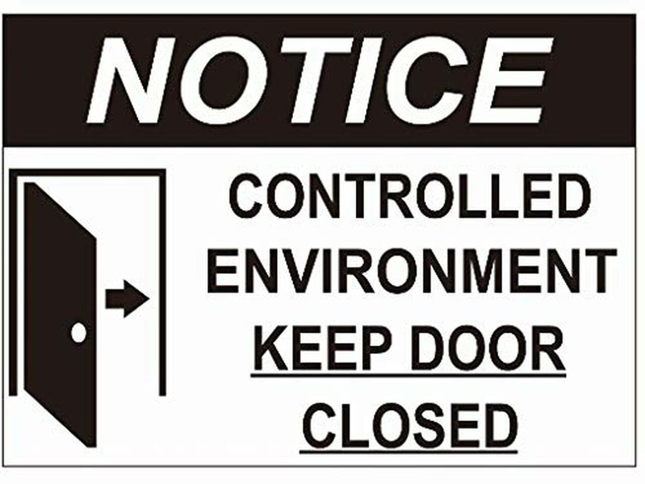 2 PCS Notice Controlled Enviroment Keep Door Closed Decal Sticker Sign ...