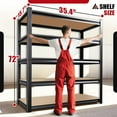 72" H Garage Shelving, 2000 LBS Garage Shelves, Wooden Storage Shelves ...