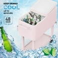 VINGLI 80 Quart Outdoor Metal Rolling Cart, Portable Poolside Beer ...