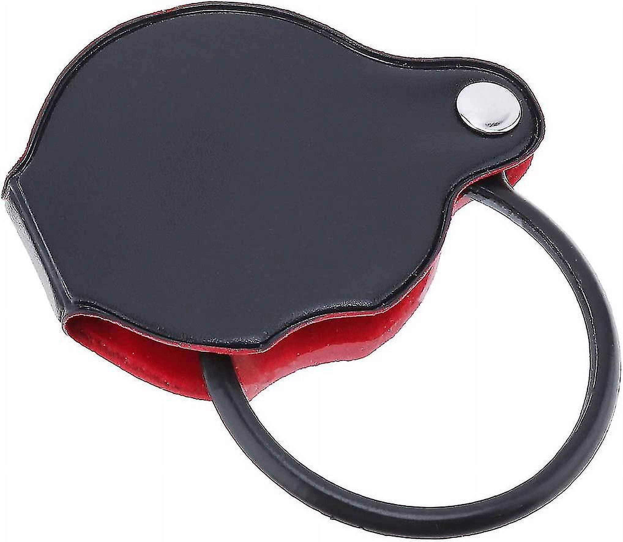 Mini lupa de bolsillo de cristal óptico 8x con funda protectora ...