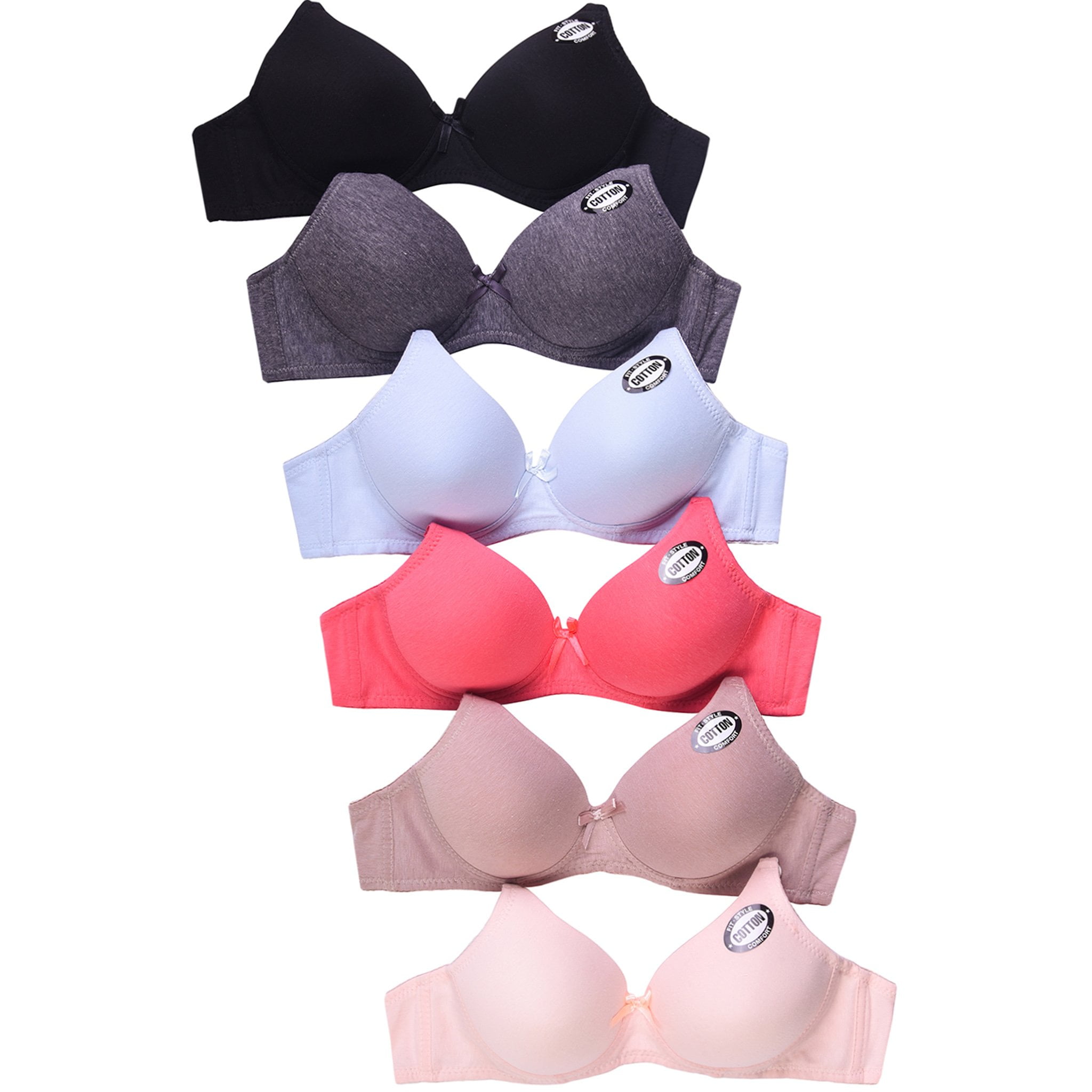 DailyWear Girls 6 Pack Training Bra 30A 32A 32B 4242N2, 32B - Walmart.com