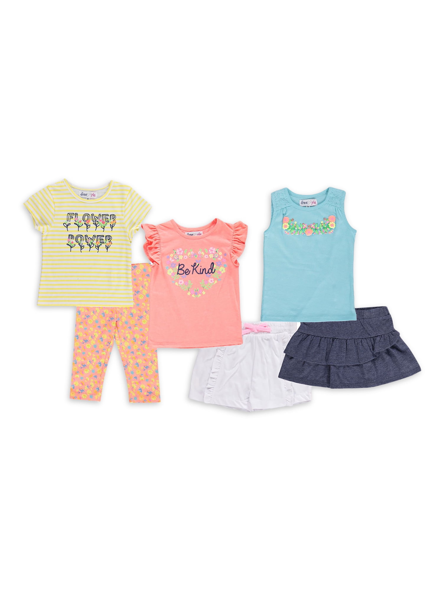 Freestyle Revolution Girls 4-12 Flower Power Mix And Match, 6-Piece ...