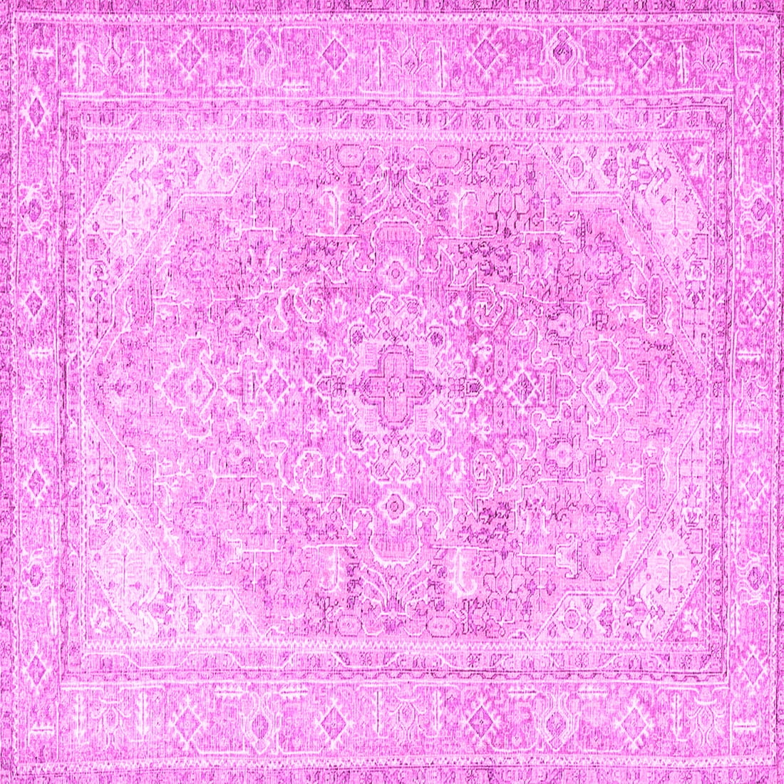 Ahgly Company Indoor Square Persian Pink Traditional Area Rugs, 6 ...