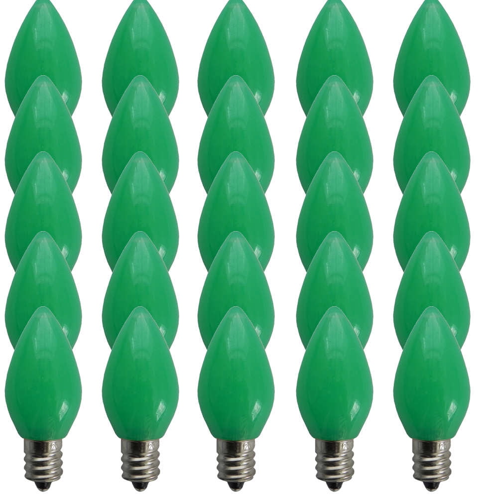 Box of (25) C7 Opaque Green Bulb - C7 Smooth Lens - Walmart.com