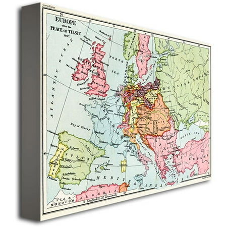 Trademark Art 'Map of Europe After the Peace of Tilsit, 1807' Canvas ...