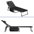 ModFusion Black Folding Lounge Chair, Adjustable, Metal Frame, Indoor ...