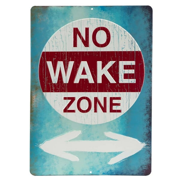 No Wake Zone Embossed Metal Sign - Walmart.com