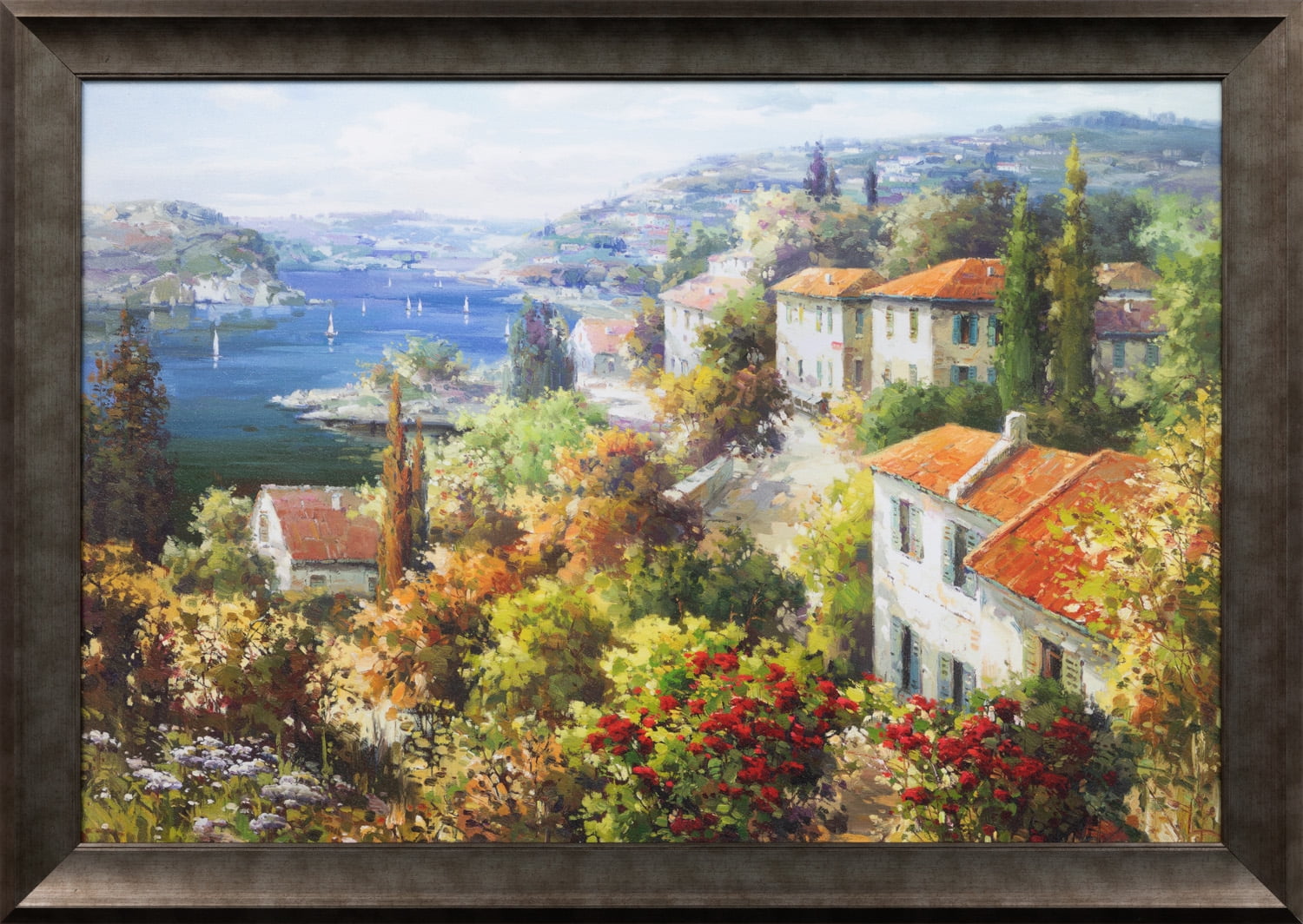 A Perfect View Mediterranean Style Framed Wall Art for Living Room ...
