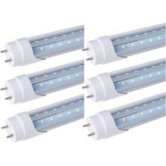 5000k 8ft Led Light Tube Single Pin T8 V Shape 65W Dual-Ended Power ...