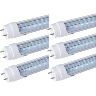 5000k 8ft Led Light Tube Single Pin T8 V Shape 65W Dual-Ended Power ...