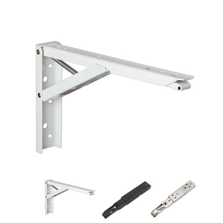 vonky 2pcs Tri-fold Folding Shelf Bracket Wall Mount Spring Loaded Tri ...