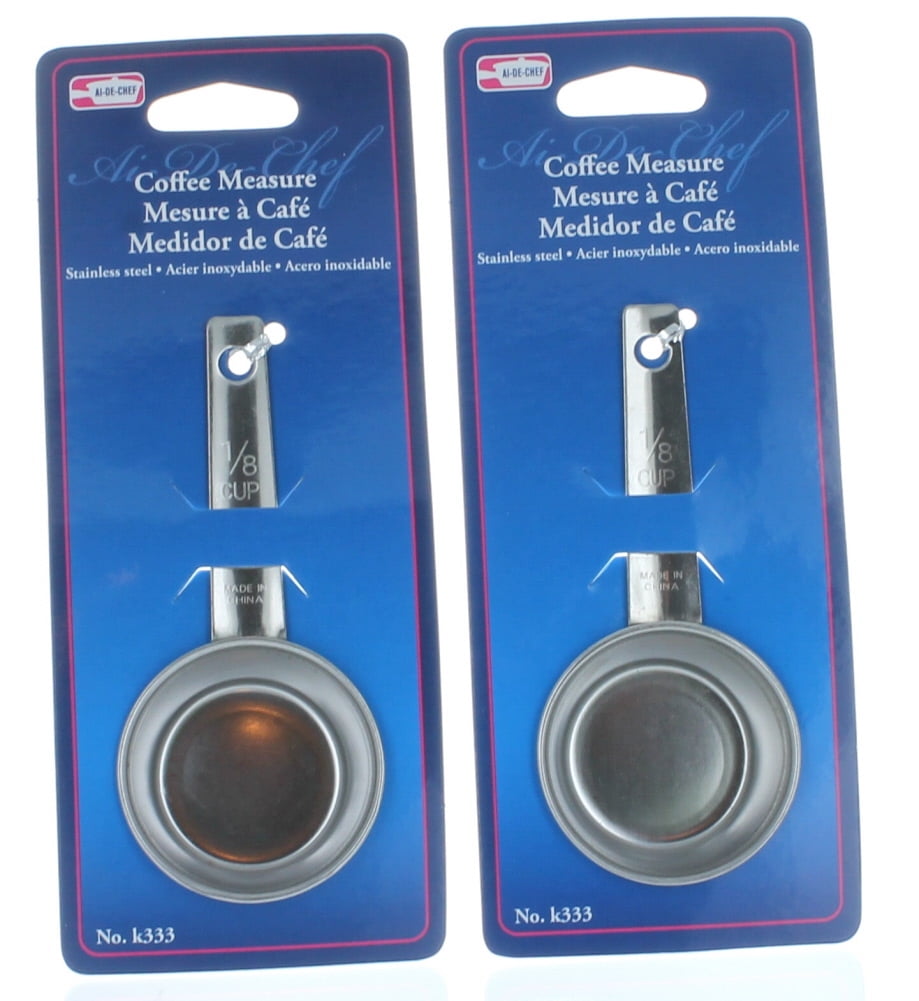 Coffee Measure Spoon Scoop Set of 2 Stainless Steel 1/8 Cup Utensil Al ...