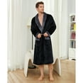 U2SKIIN Men's Fleece Robe, Plush Collar, Long Flannel, Small-Medium ...