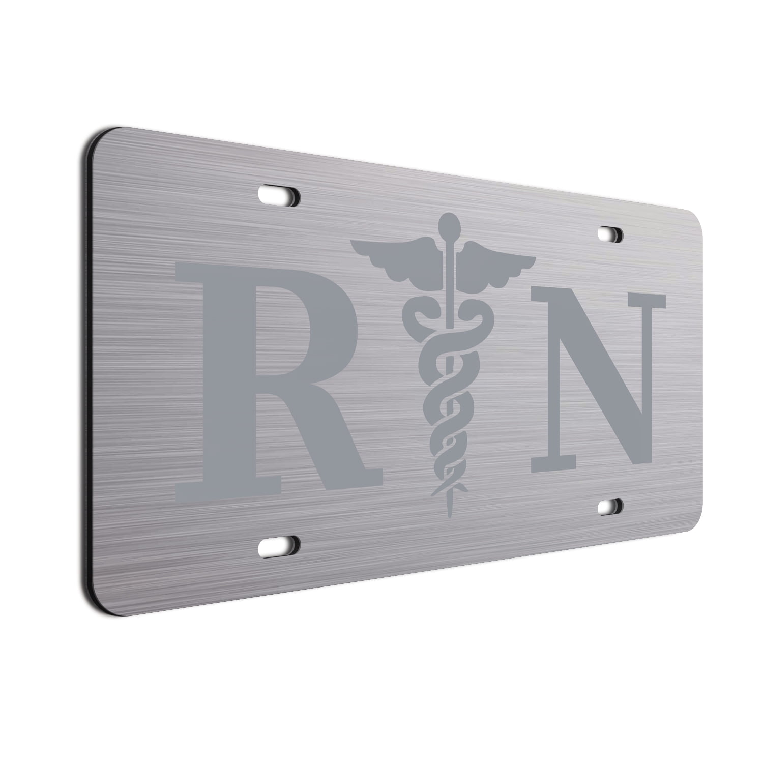 Silver RN Nurse Brushed Aluminum ACM License Plate Medical Car Tag with ...