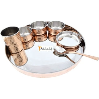 PARIJAT HANDICRAFT Indian Dinnerware Stainless Steel Copper Traditional ...