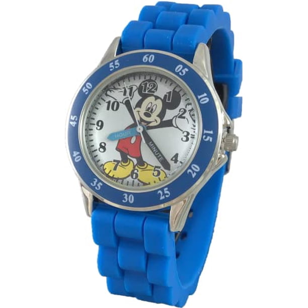 Mickey Mouse Time Teacher Watch with Blue Rubber Strap MK1241 - Walmart.ca