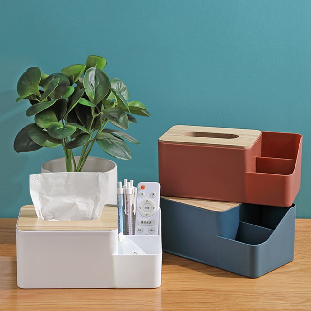 Paper Holder Boxes Bamboo Tissue Box Cover Rectangular Clear Tissue Box ...