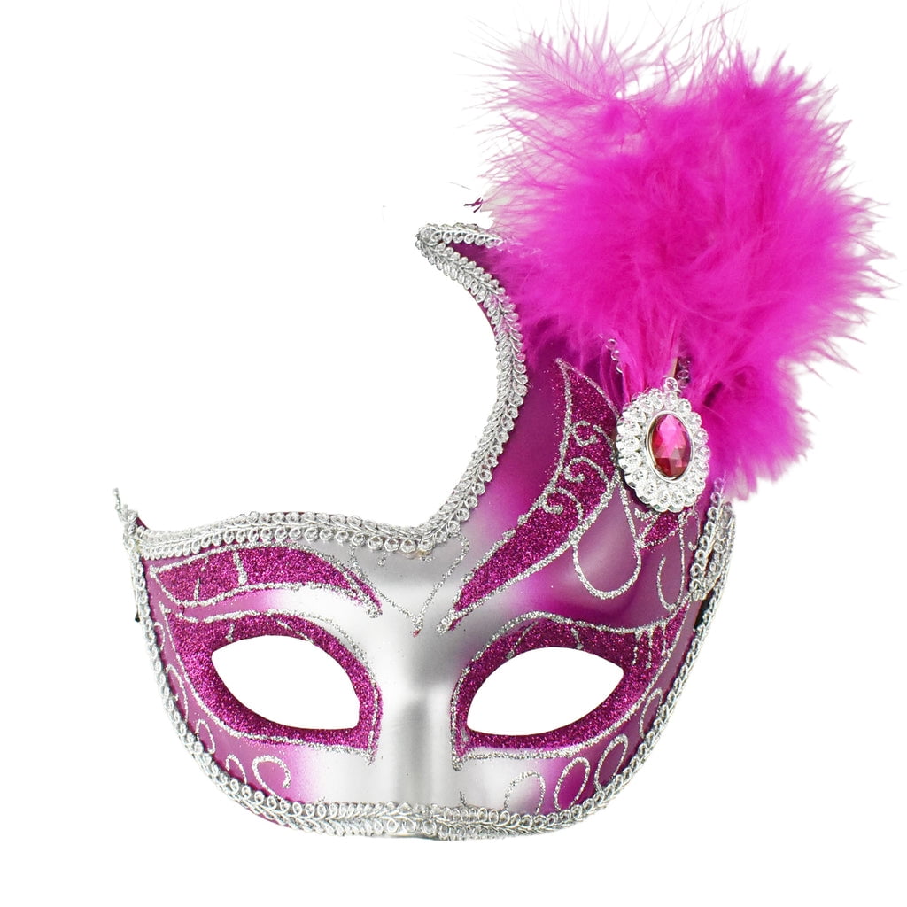 Fancy Feather and Gemstone Accent Mask, 10-1/4-Inch x 6-3/4-Inch ...