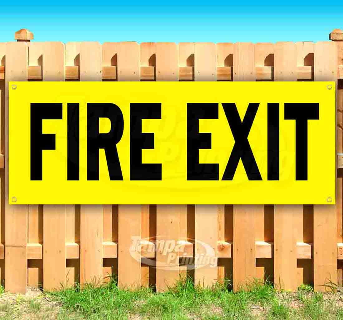 Fire Exit 13 oz Vinyl Banner With Metal Grommets - Walmart.com