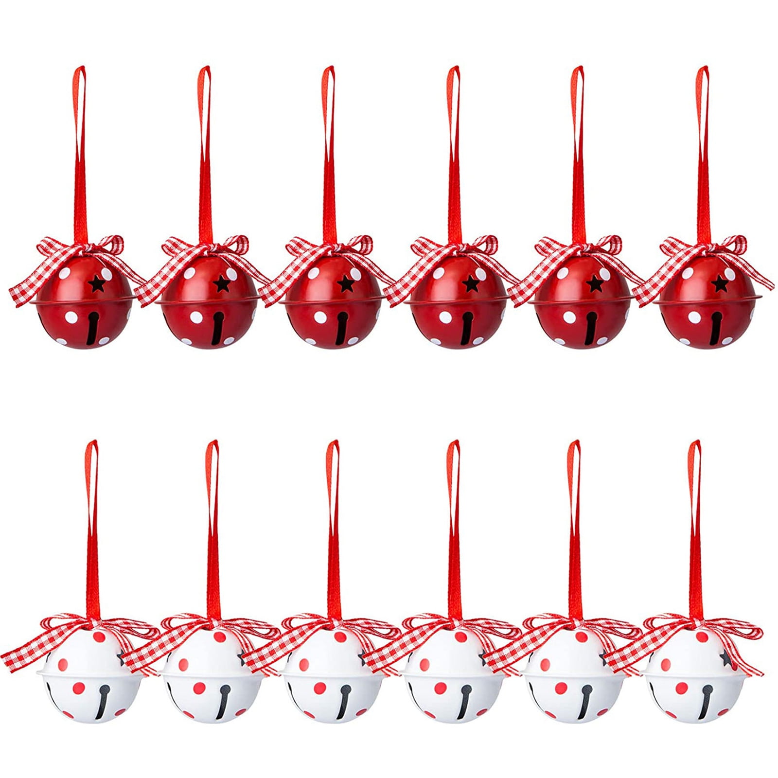 12pcs Christmas Bells 1.57in Hanging Metal Bell Set Party DIY Crafts ...