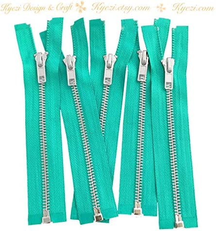 3 Inch - 36 Inch Silver Separating Jacket Zippers, 5 Teeth Zippers, Y ...