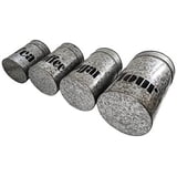 Large Galvanized Metal Countertop Canister Collection - Set of 4 with ...