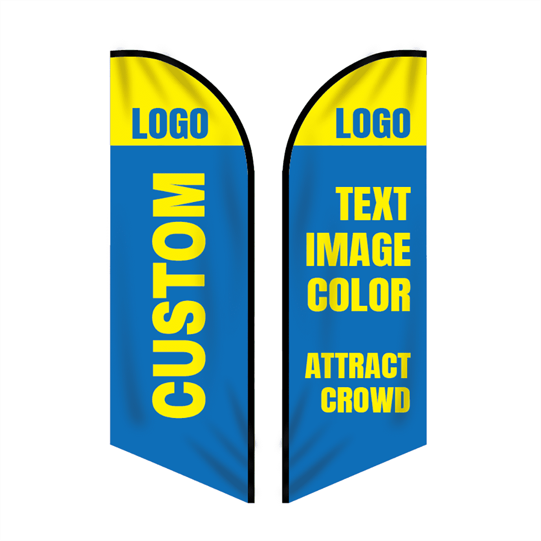 9.8ft / 3.0m Custom Feather Flag Kit with Poles in Ground for Retail ...