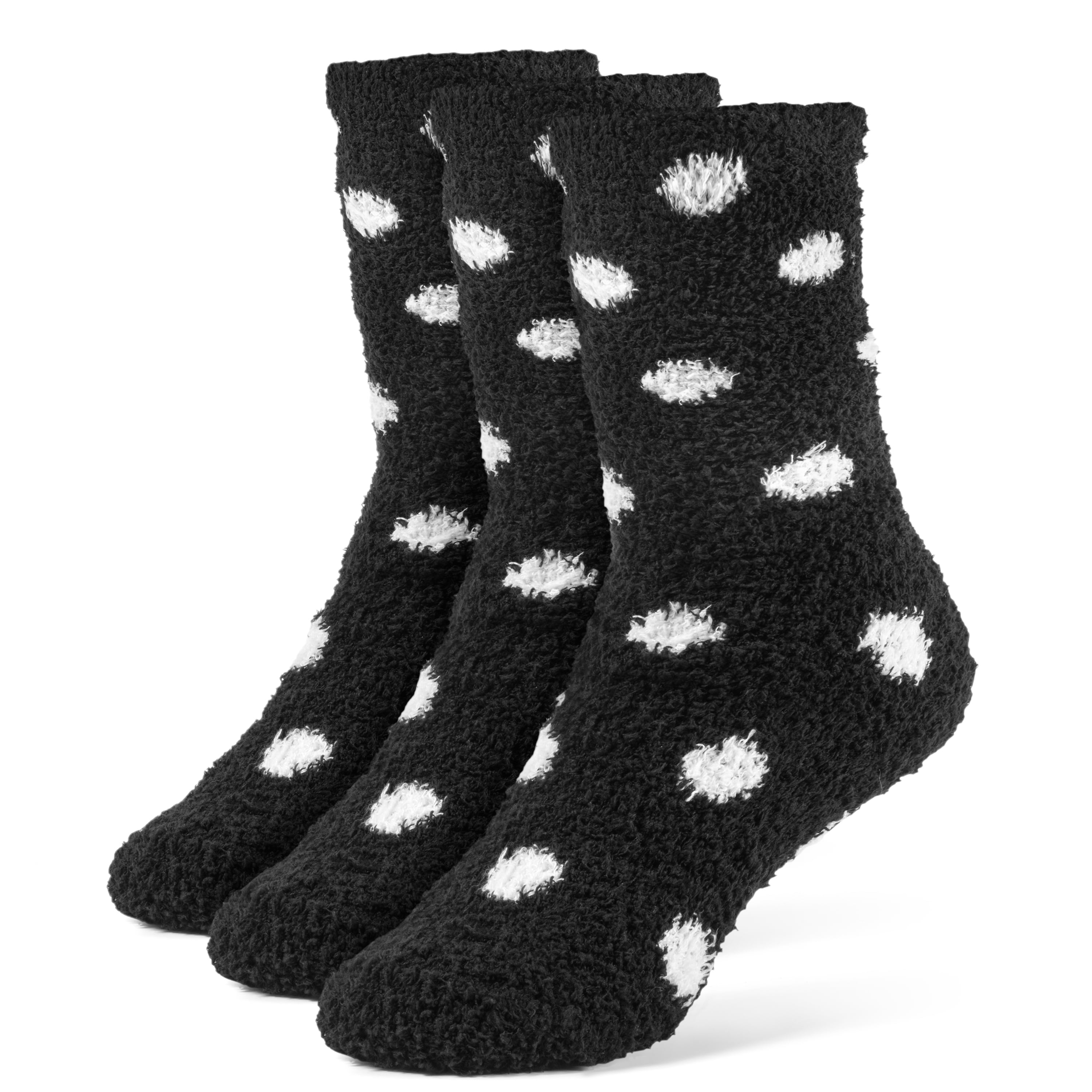 Galiva Girls' Dotted Fuzzy Crew Cozy Socks - 3 Pairs - Walmart.com