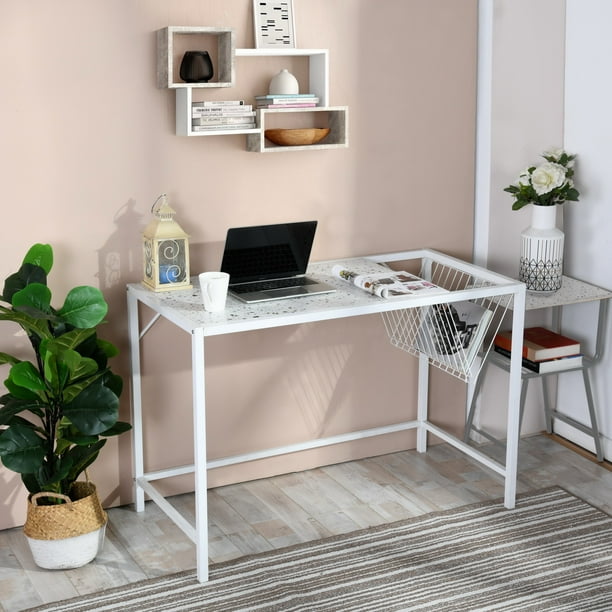 Homy Casa 43" Computer Desk Wood Writing Home Office Desk with Rack ...
