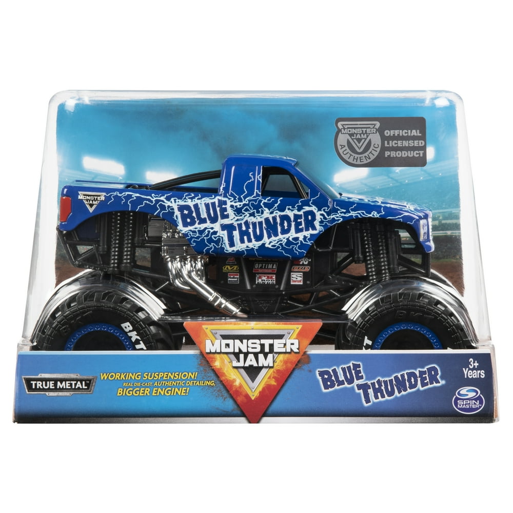 Monster Jam, Official Blue Thunder Monster Truck, Die-Cast Vehicle, 1: ...