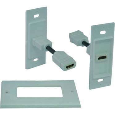 1PORT SINGLE OUTLET HDMI + 3RCA FEMALE DECORA WALL PLATE WHITE ...