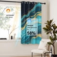 Blue and Gold Marble Pattern Blackout Curtains,Triple Weaved Fabric ...