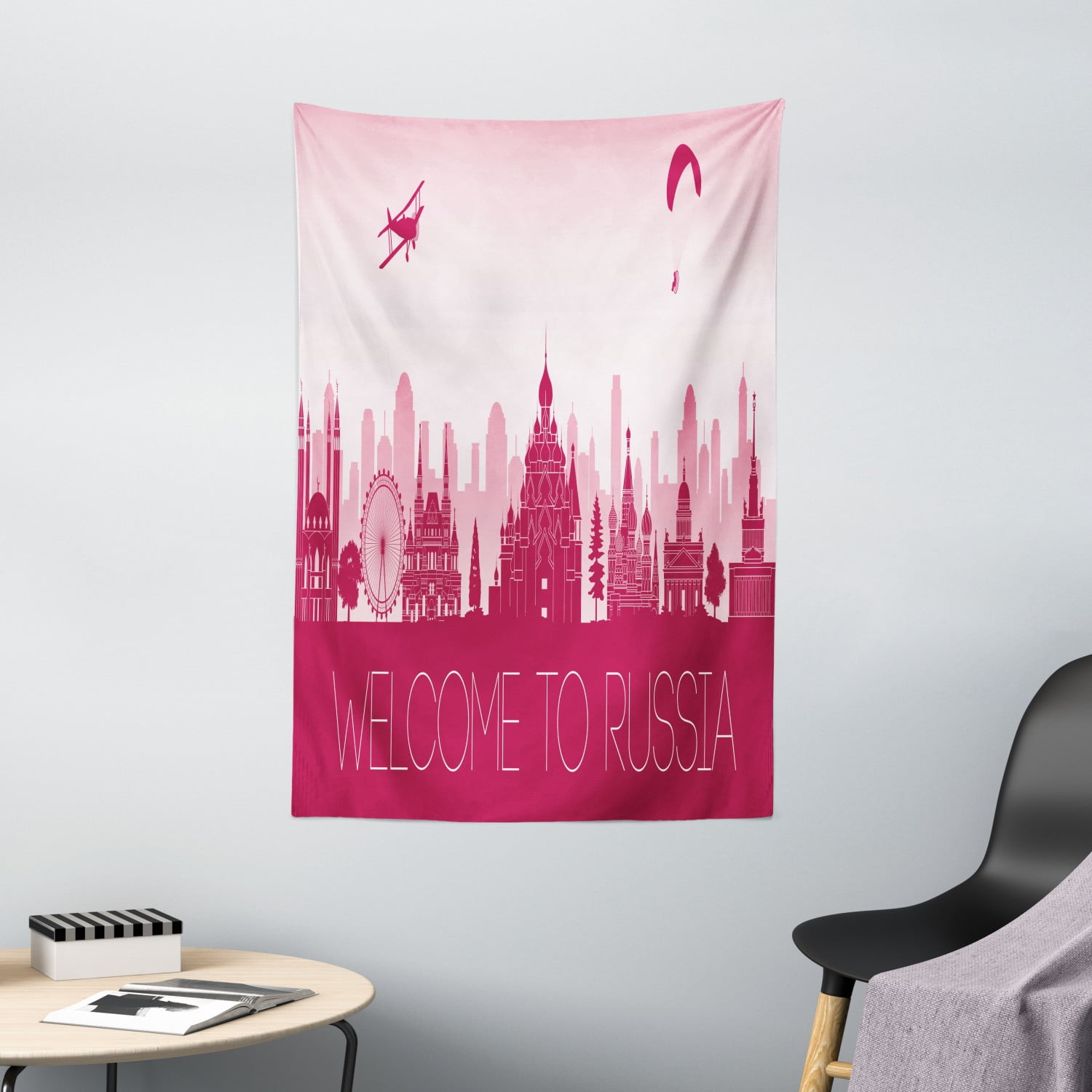 Russian Tapestry, Slavic Country City Touristic Hallmarks Gradient Sky ...