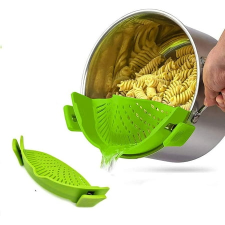 Upgraded Snap Strain Strainer, Clip On Silicone Colander, Clip on Pot ...