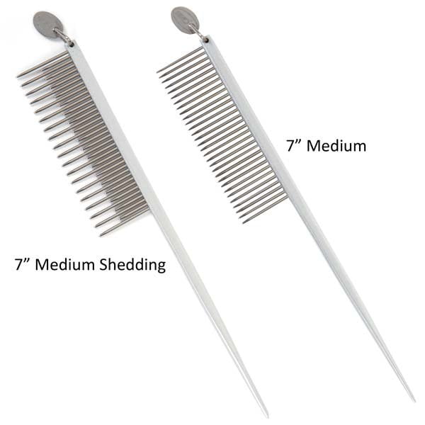 Geib Stainless Steel Tail Comb 7 In Med Shedding - Walmart.com