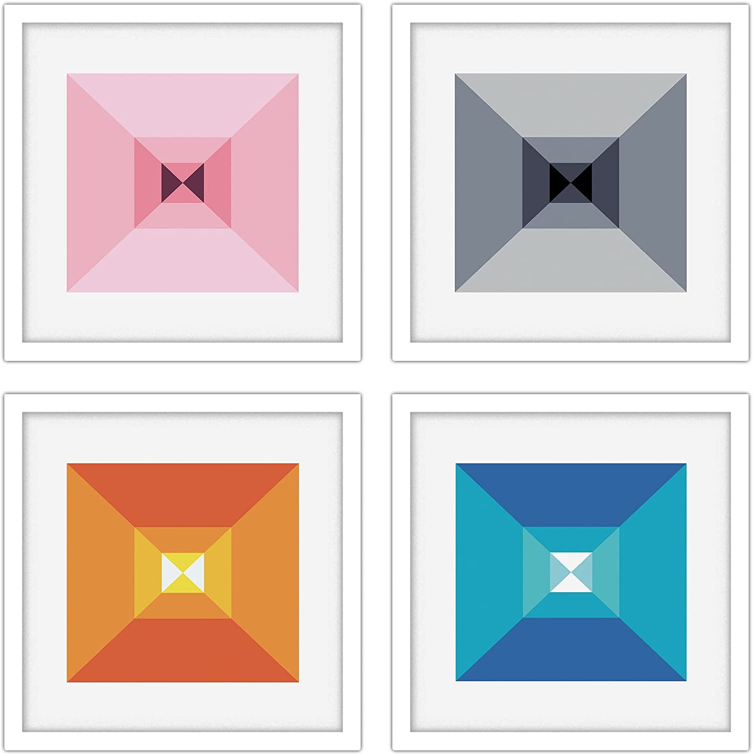 PixonSign Framed Wall Art Collage Print Gallery Set Multicolor Vibrant ...