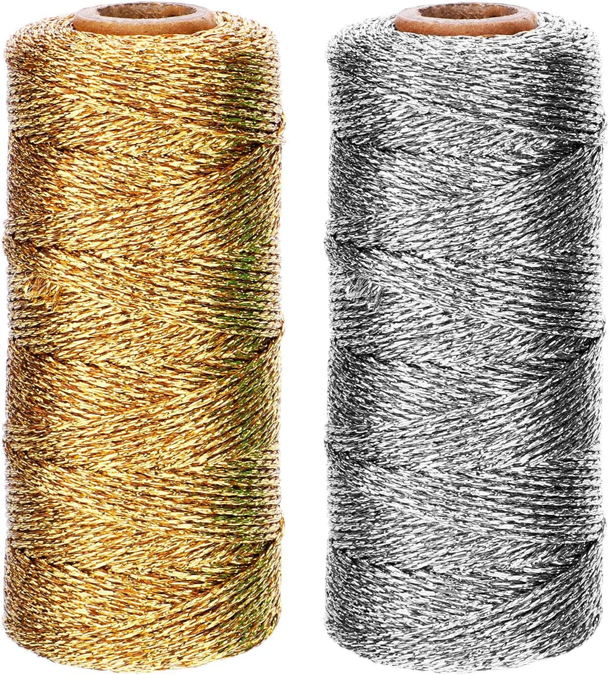 2 Rolls Christmas Twine Metallic Bakers Twine 220 Yards Christmas ...