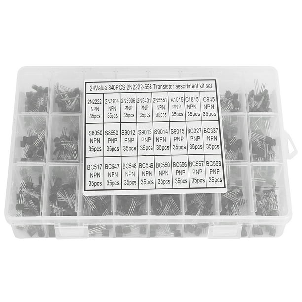 Fdit Transistors Assortment Kit,840 Pcs In‑Line TO‑92 Transistors NPN ...