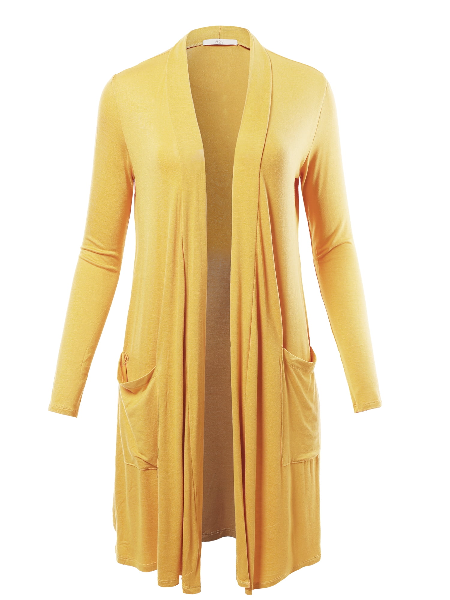A2Y Women's Lightweight Open Front Pocket Long Length Long Sleeve Rayon ...