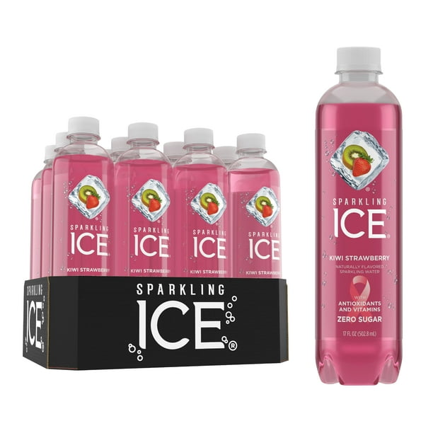 Sparkling Ice® Naturally Flavored Sparkling Water, Kiwi Strawberry 17 Fl Oz, (Pack of 12 ...