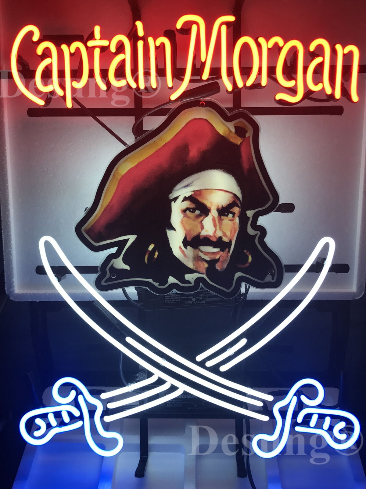 Queen Sense 24"x20" Captain Morgans Rums Neon Sign Man Cave Pub Bar ...