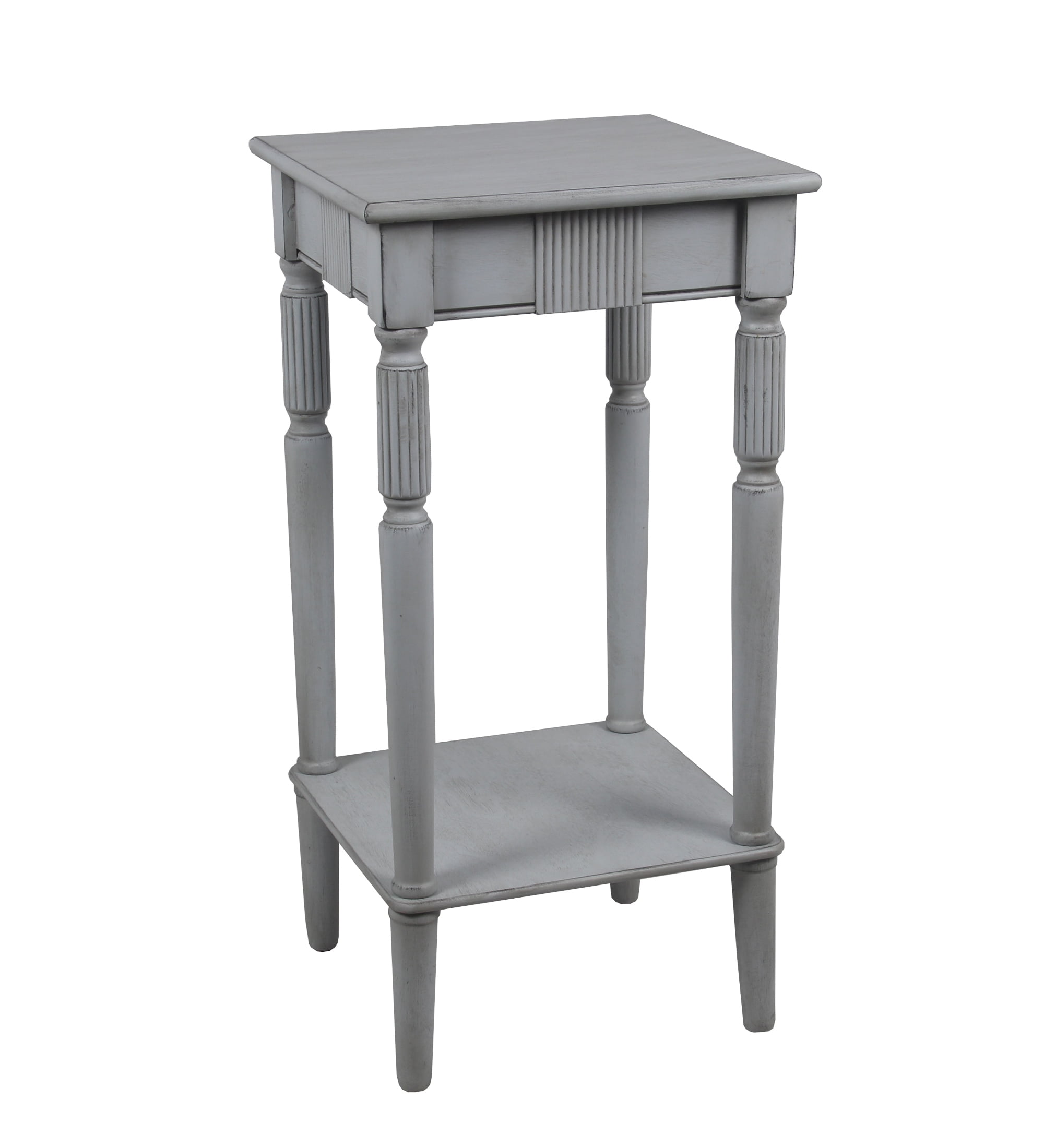 Privilege International Square Smoke Ash Accent Table with Reeded Table ...